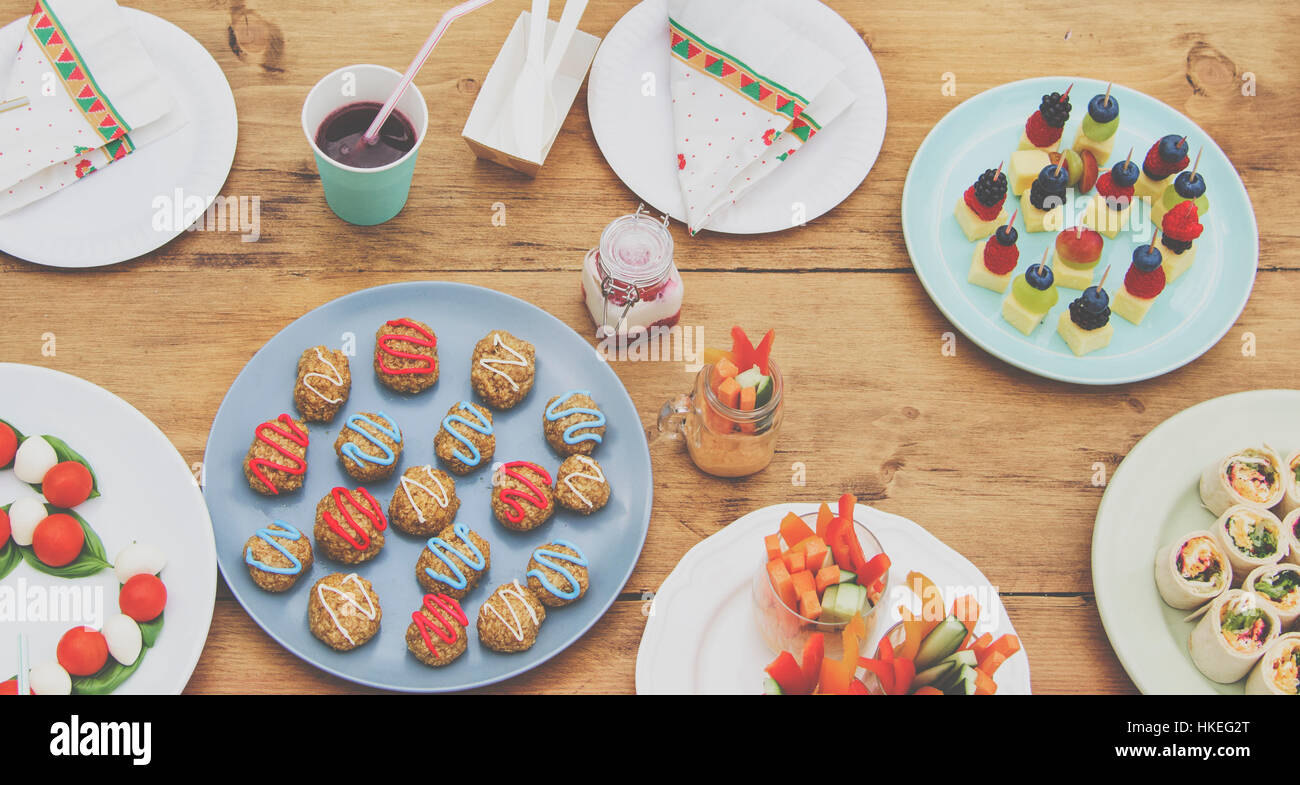Food Party Celebration Table Setting Concept Stock Photo - Alamy