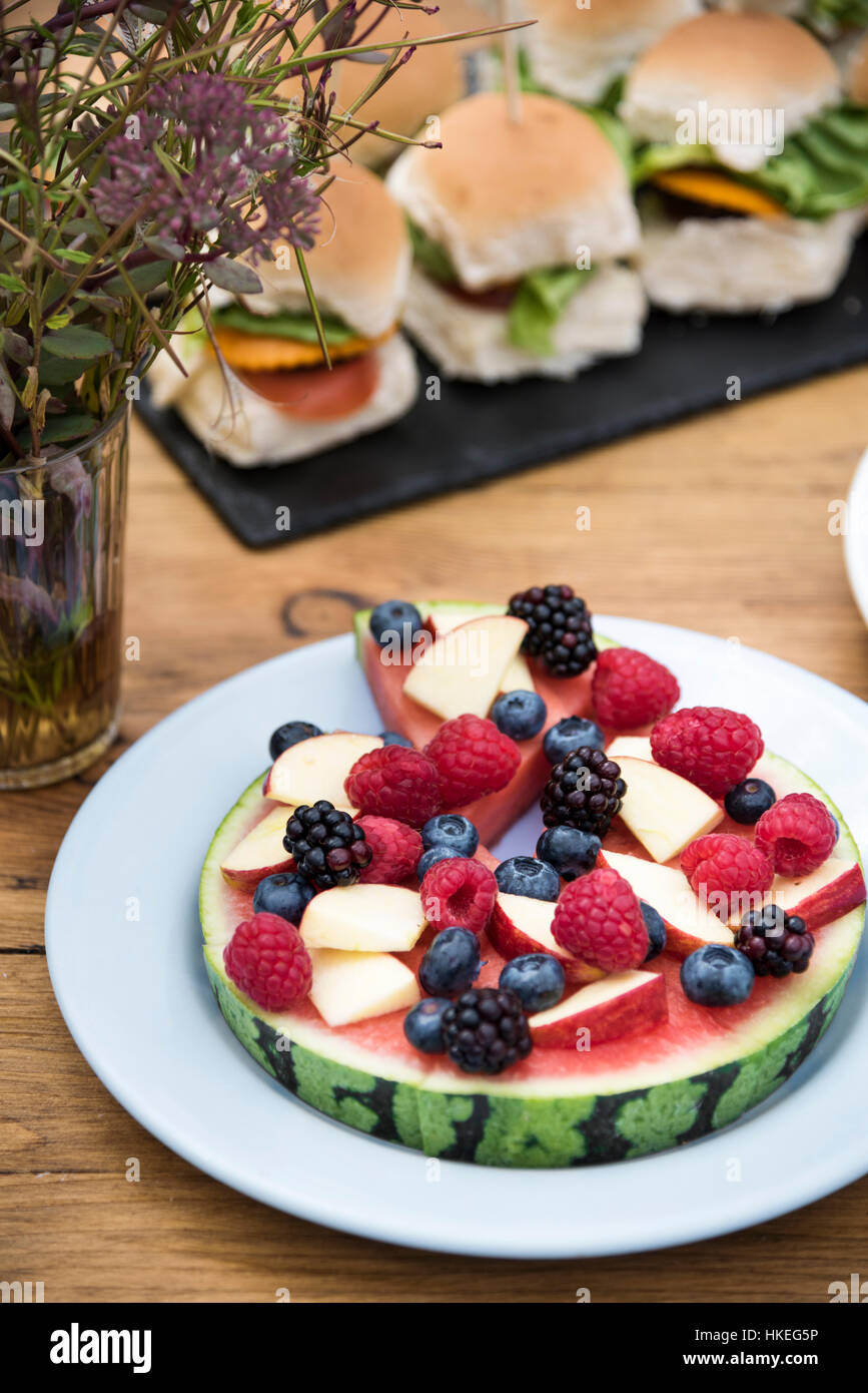 Table Setting Food Celebration Party Concept Stock Photo - Alamy