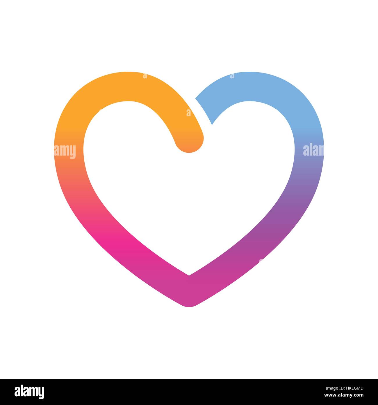 Yellow line in love Cut Out Stock Images & Pictures - Alamy