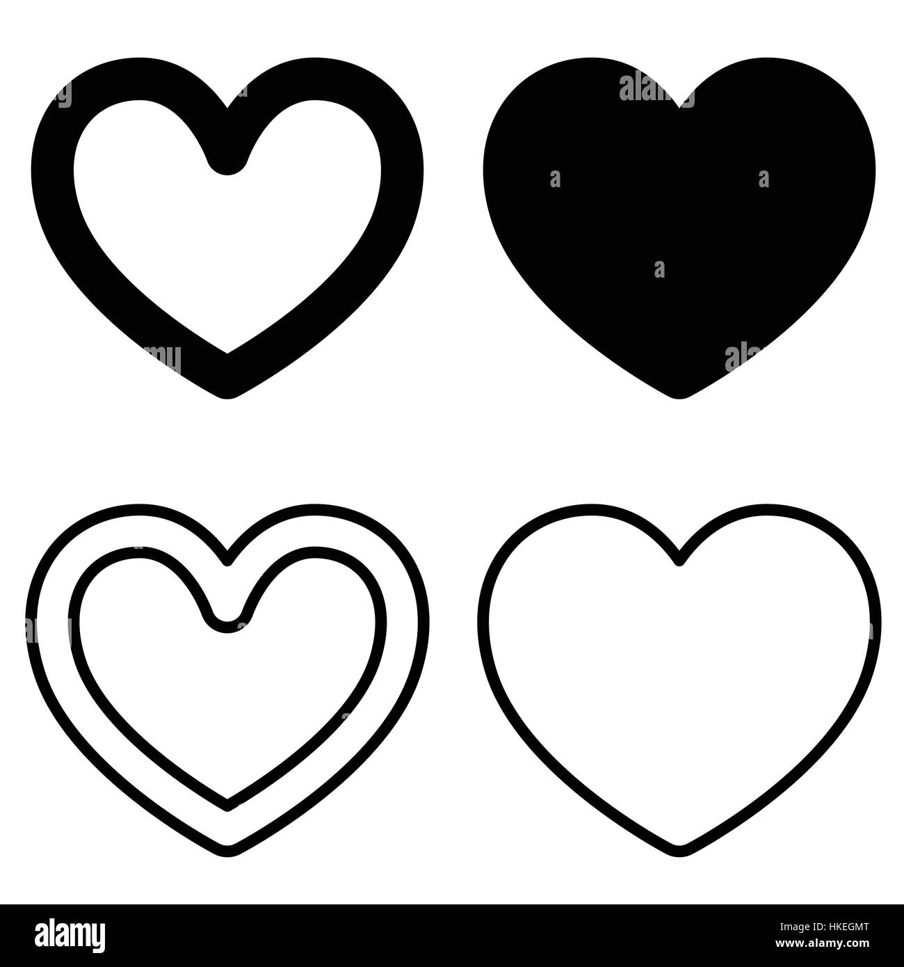 Set of graphic heart icons on white background Stock Vector Image & Art ...