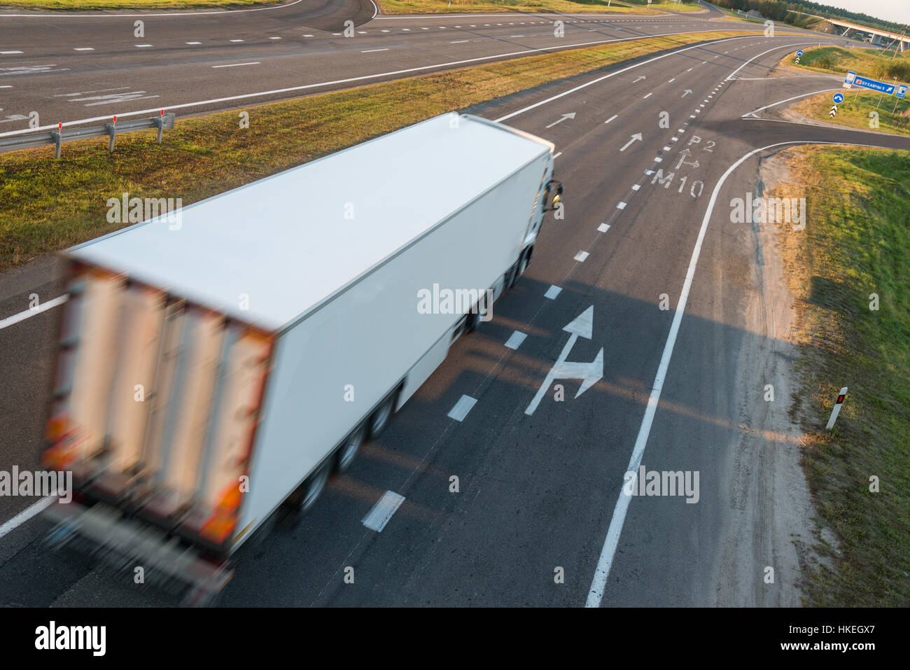 Container truck on the road hi-res stock photography and images - Alamy