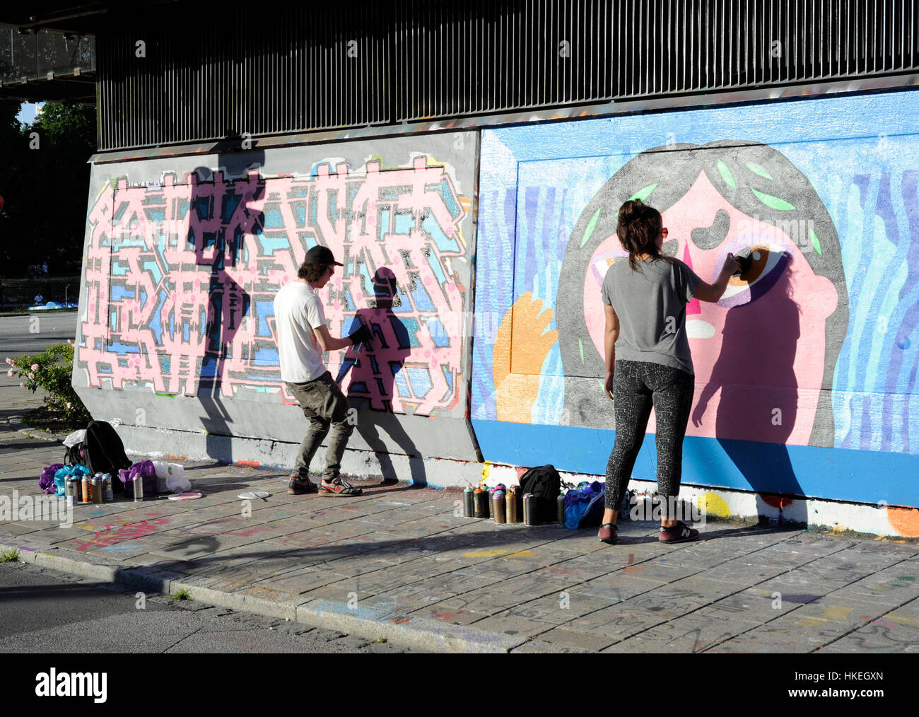 Artistic expression. Wall enabled for urban graffiti artists. City ...