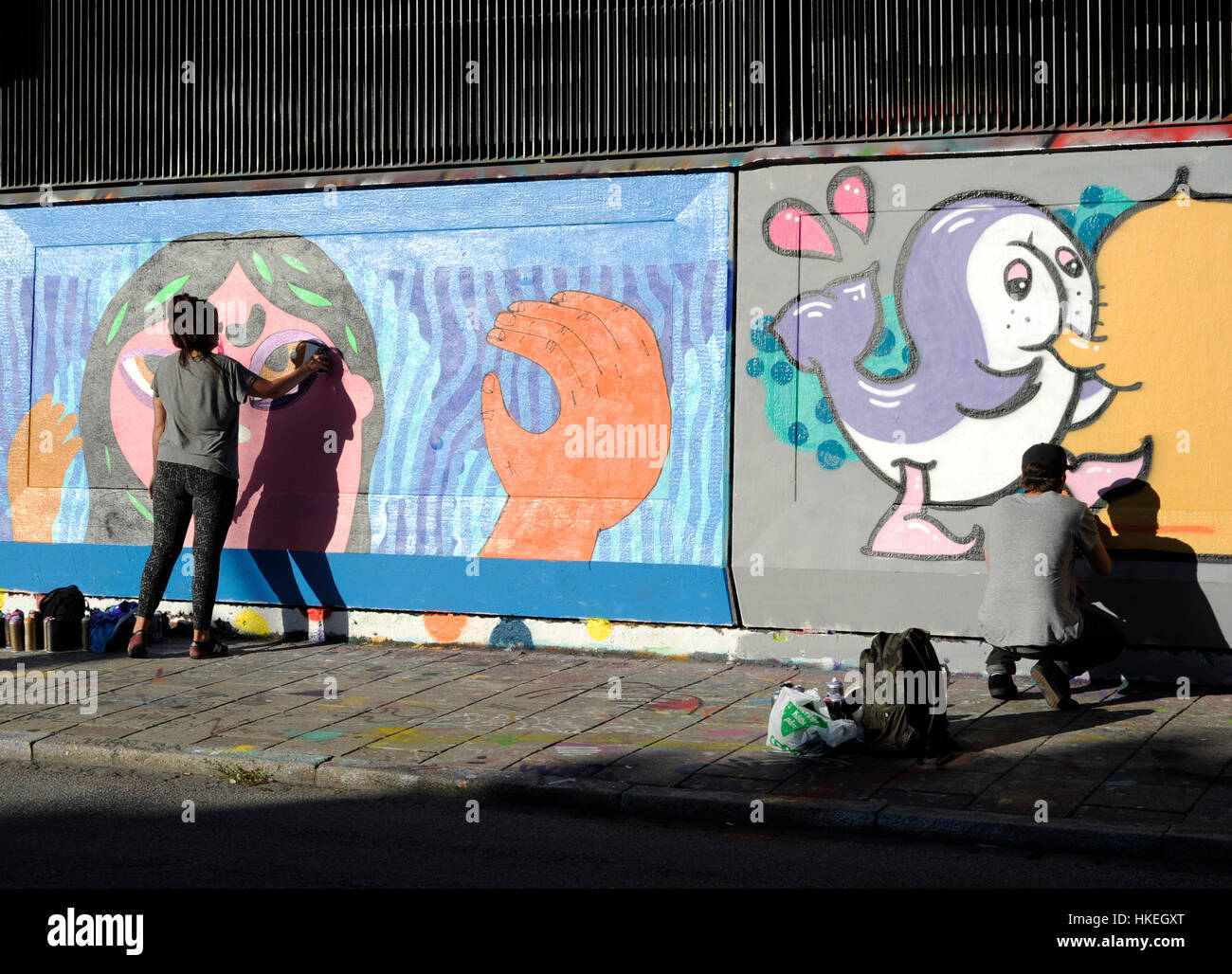 Artistic expression. Wall enabled for urban graffiti artists. City ...