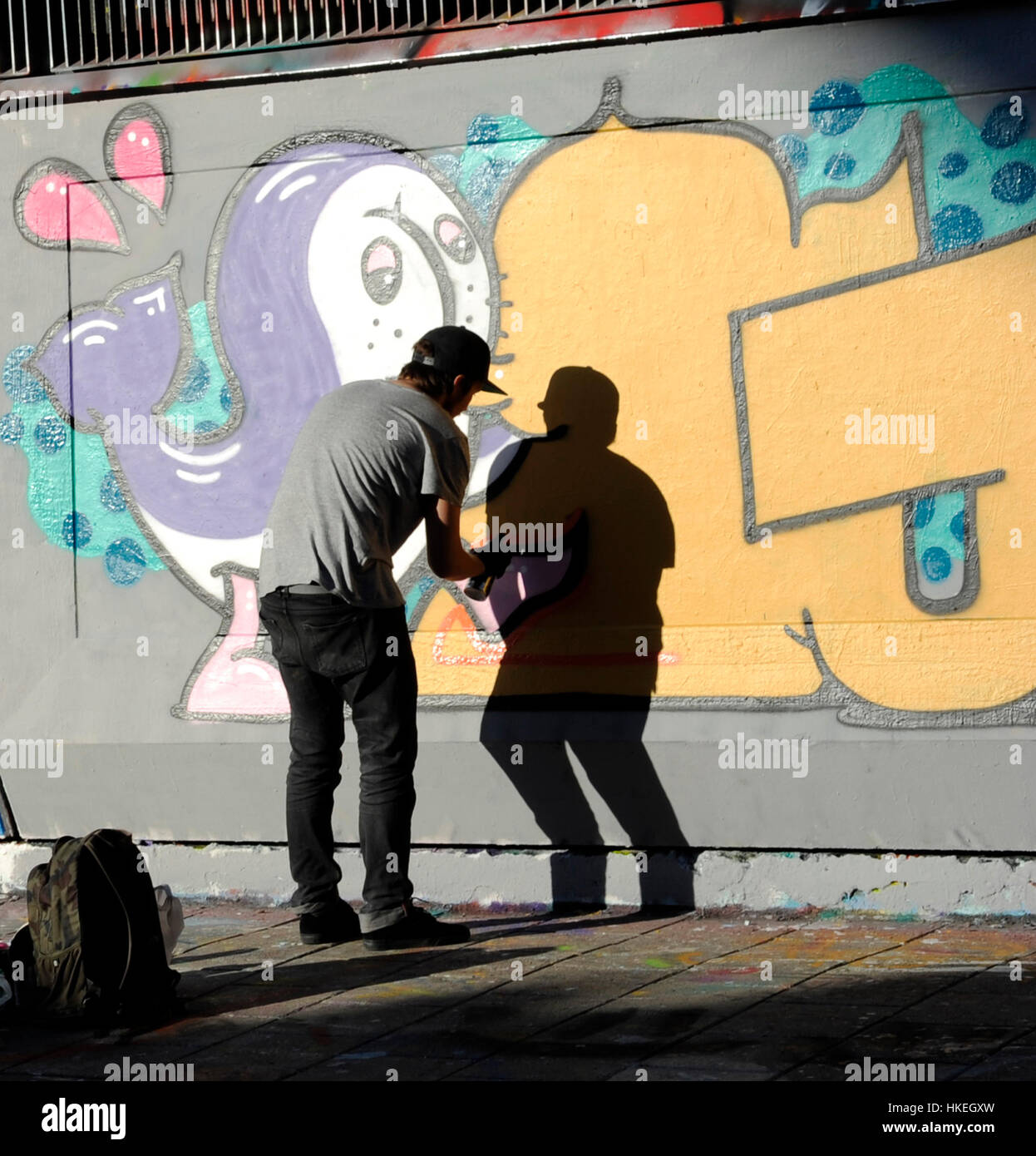 Artistic expression. Wall enabled for urban graffiti artists. City ...