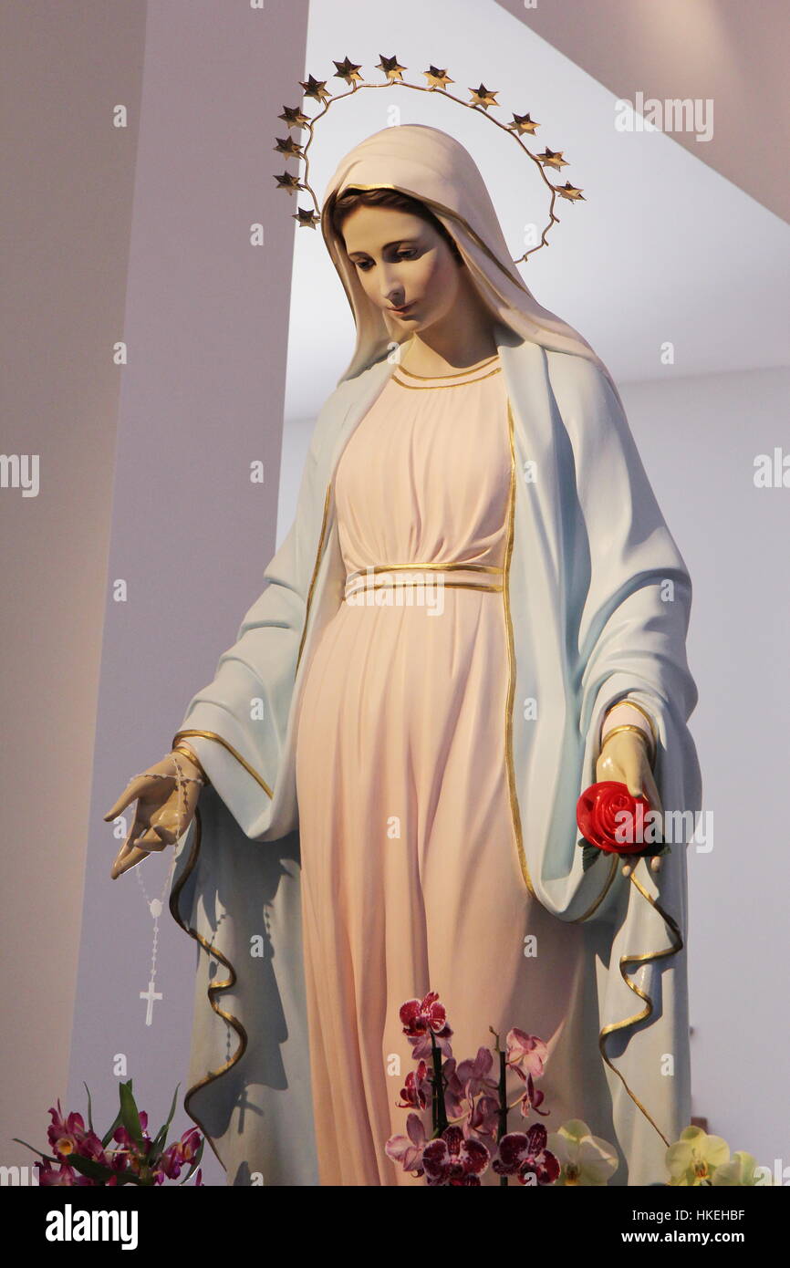 Statue of the Virgin Mary in the Roman Catholic Church of St Elijah in ...