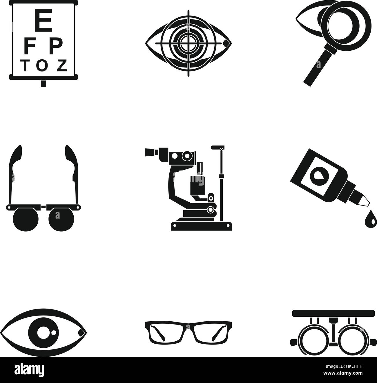 Eyes icons set. Simple illustration of 9 eyes vector icons for web ...
