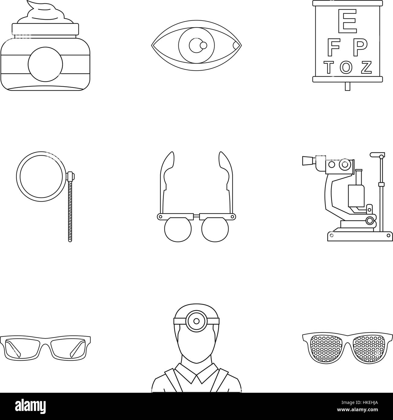 Eyes icons set. Outline illustration of 9 eyes vector icons for web ...