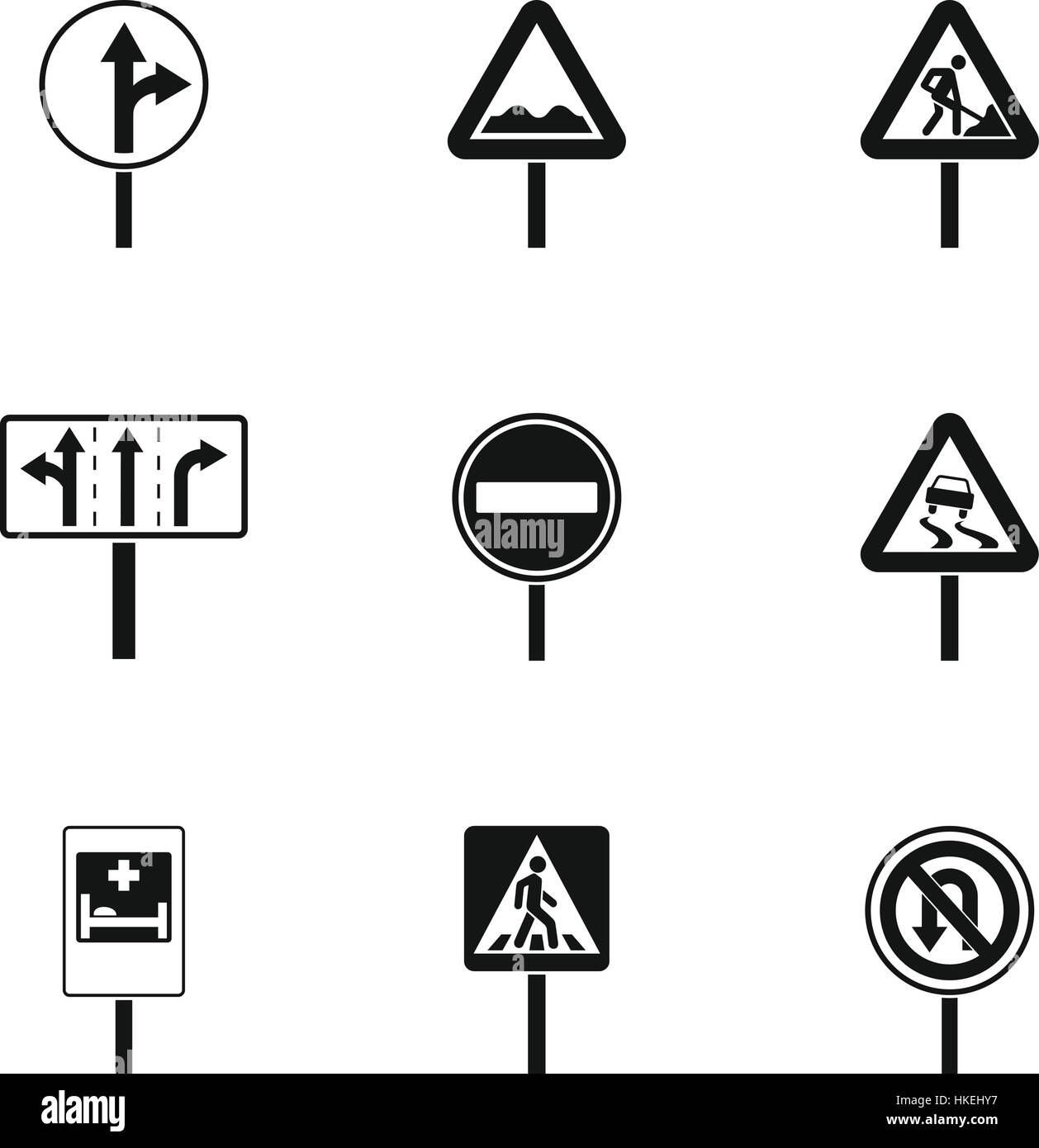 Sign icons set. Simple illustration of 9 sign vector icons for web ...
