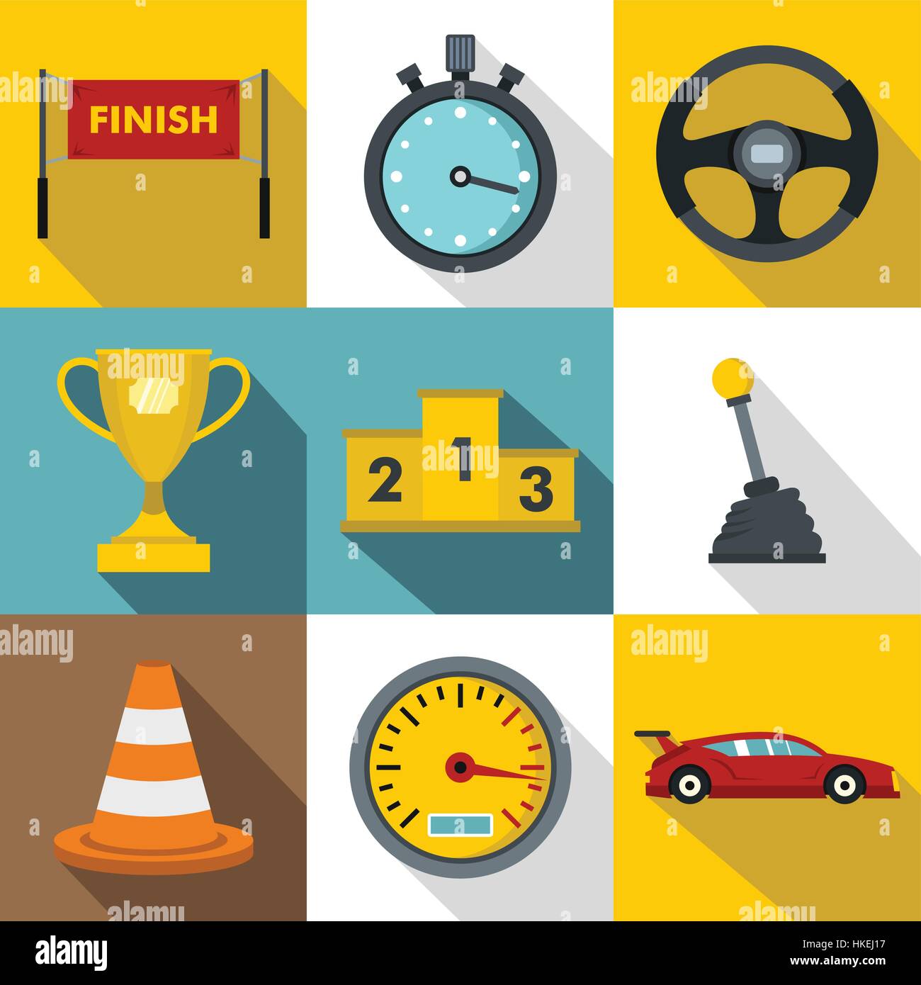 Speed race icons set. Flat illustration of 9 speed race vector icons ...