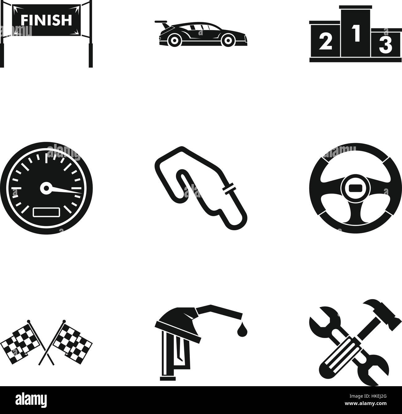 Speed cars icons set. Simple illustration of 9 speed cars vector icons ...