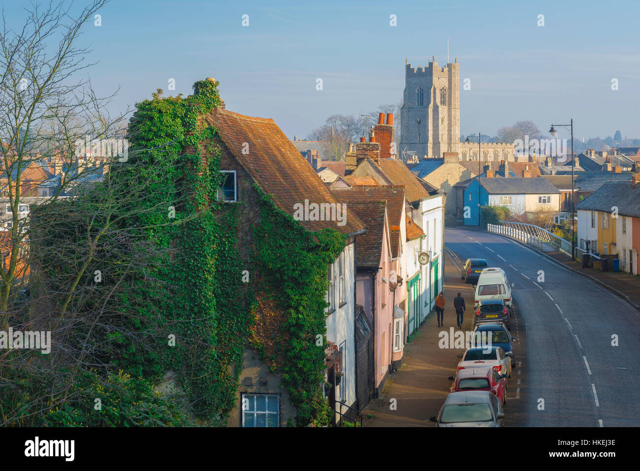 Sudbury Suffolk UK, view of Ballingdon Road in the Suffolk town of ...