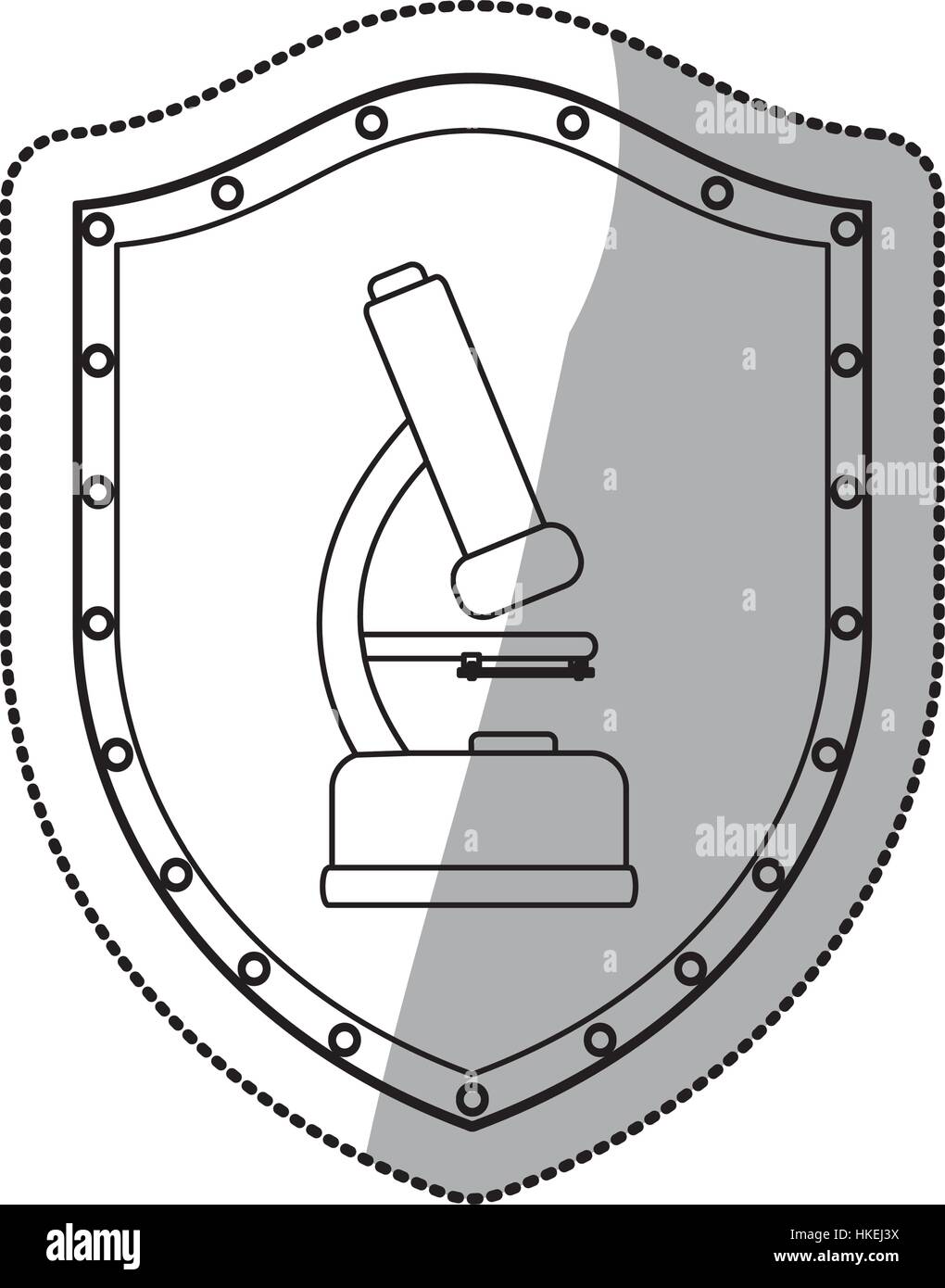 Microscope symbol on shield icon vector illustration graphic design ...
