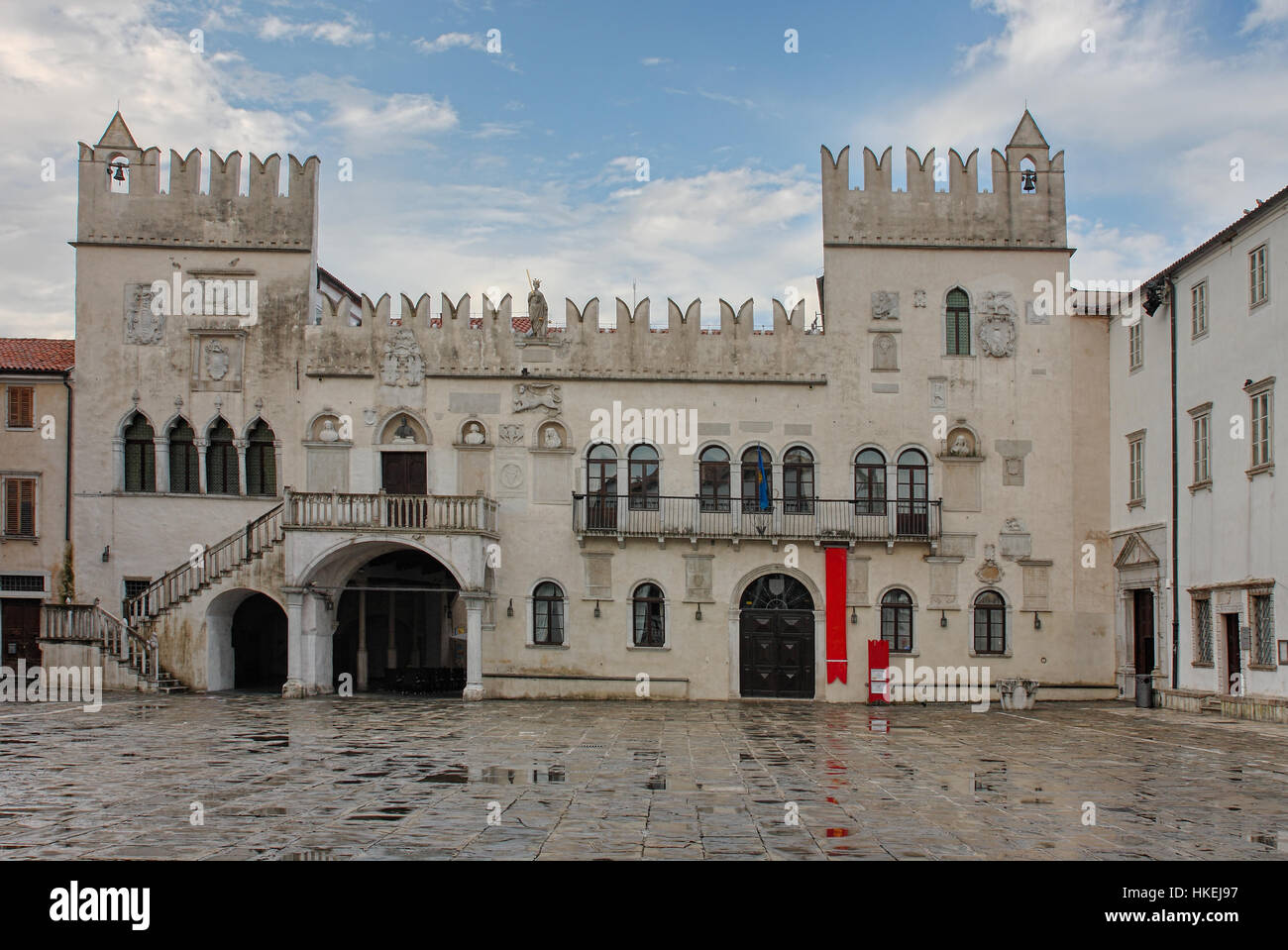The Praetorian Palace, Venetian Gothic palace in the city of Koper in ...