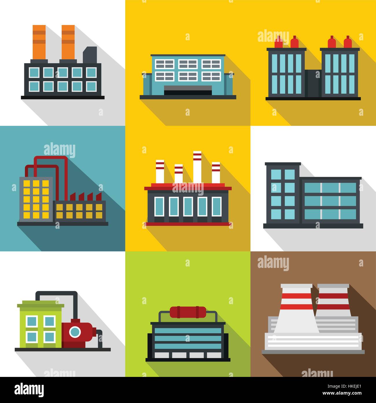 Production icons set. Flat illustration of 9 production vector icons ...