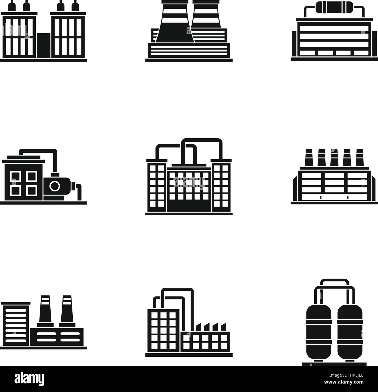 Production icons set. Simple illustration of 9 production vector icons ...
