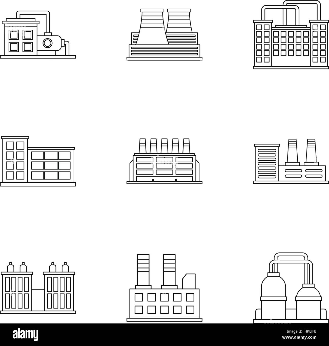 Production icons set. Outline illustration of 9 production vector icons ...
