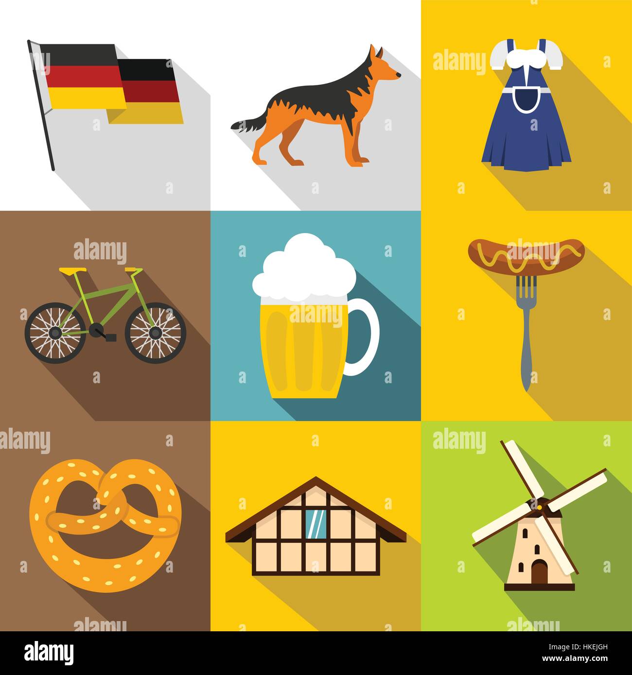 Travel to Germany icons set. Flat illustration of 9 travel to Germany ...