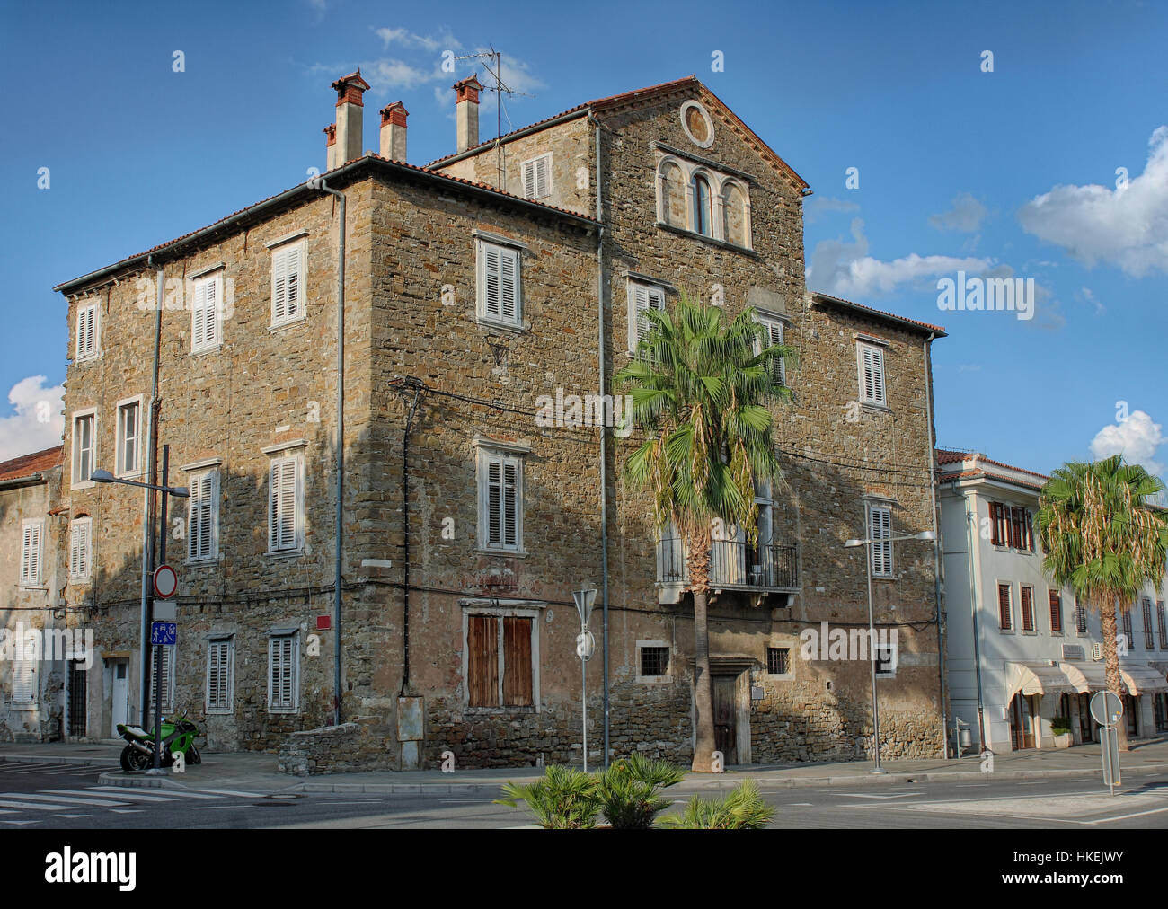 Old stone house in Koper in Slovenia in a summer day Stock Photo - Alamy