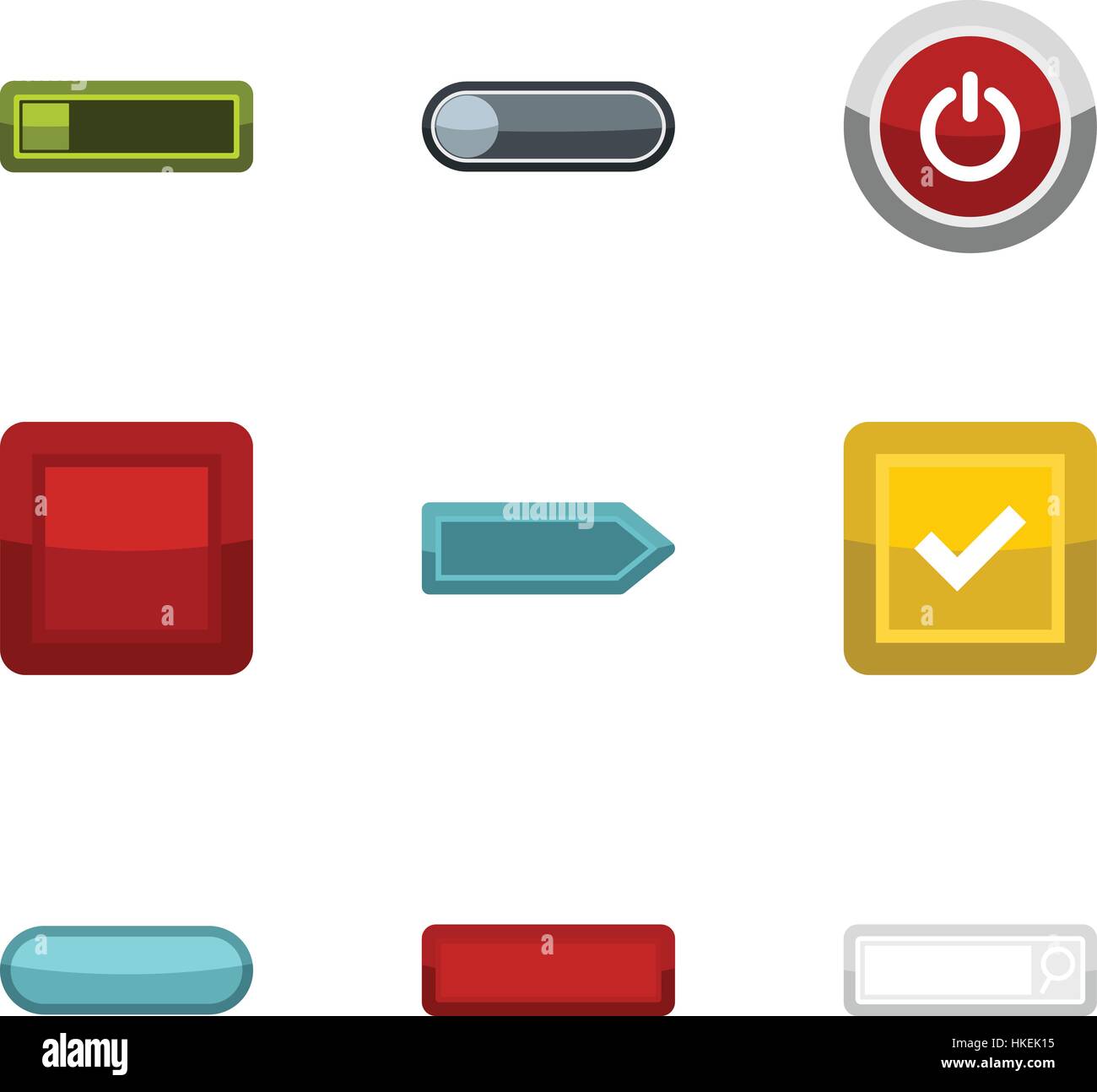 Click and selection icons set. Flat illustration of 9 click and ...