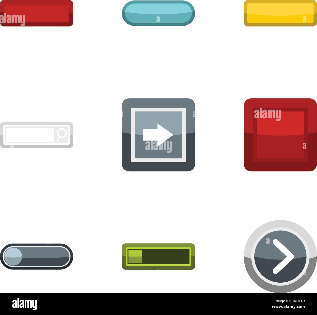 On off buttons icons set. Flat illustration of 9 on off buttons vector ...