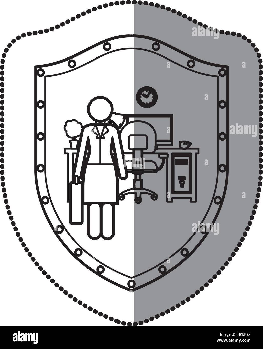 Business woman office work icon vector illustration graphic design ...