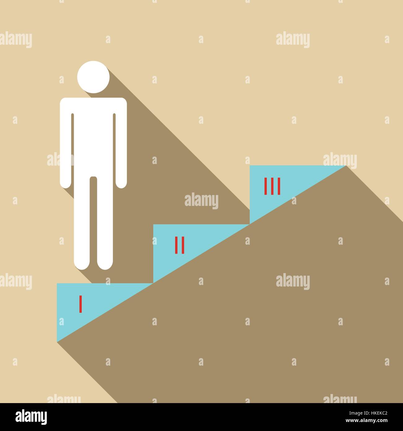 Infographics stair step icon. Flat illustration of infographics stair ...