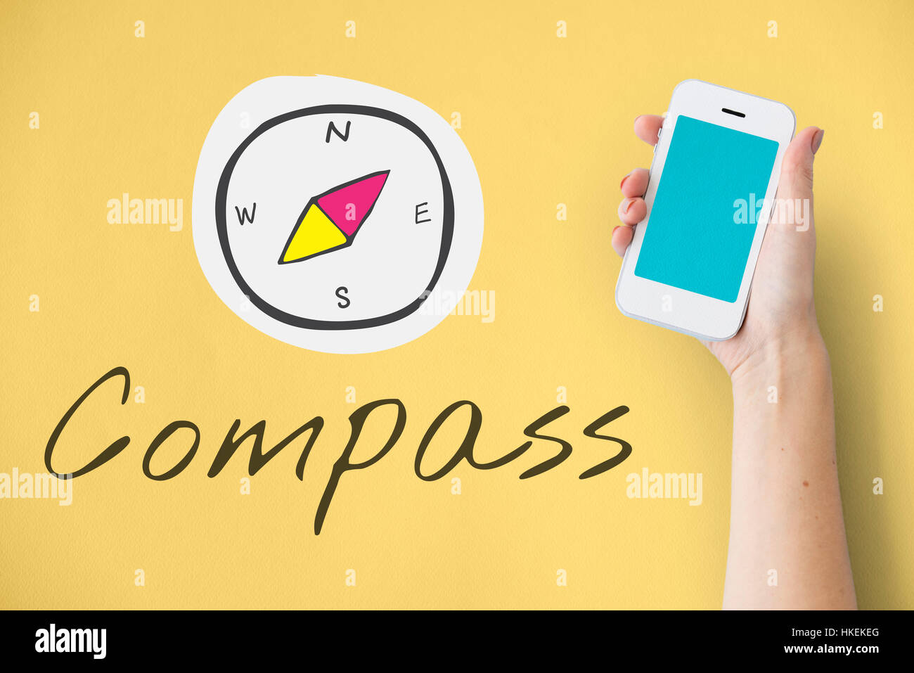 Destination Navigation Compass Graphic Concept Stock Photo - Alamy