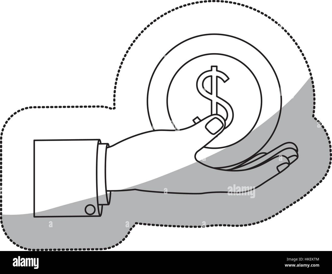 Hand with coin icon vector illustration graphic design Stock Vector ...