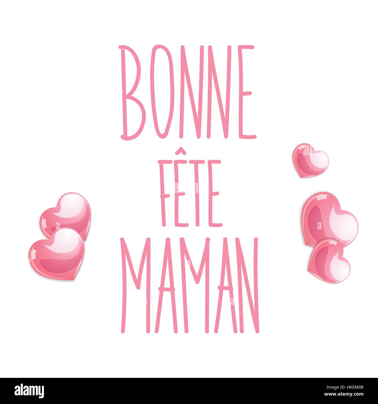 French Happy Mother's day card full vector elements isolated on a white ...