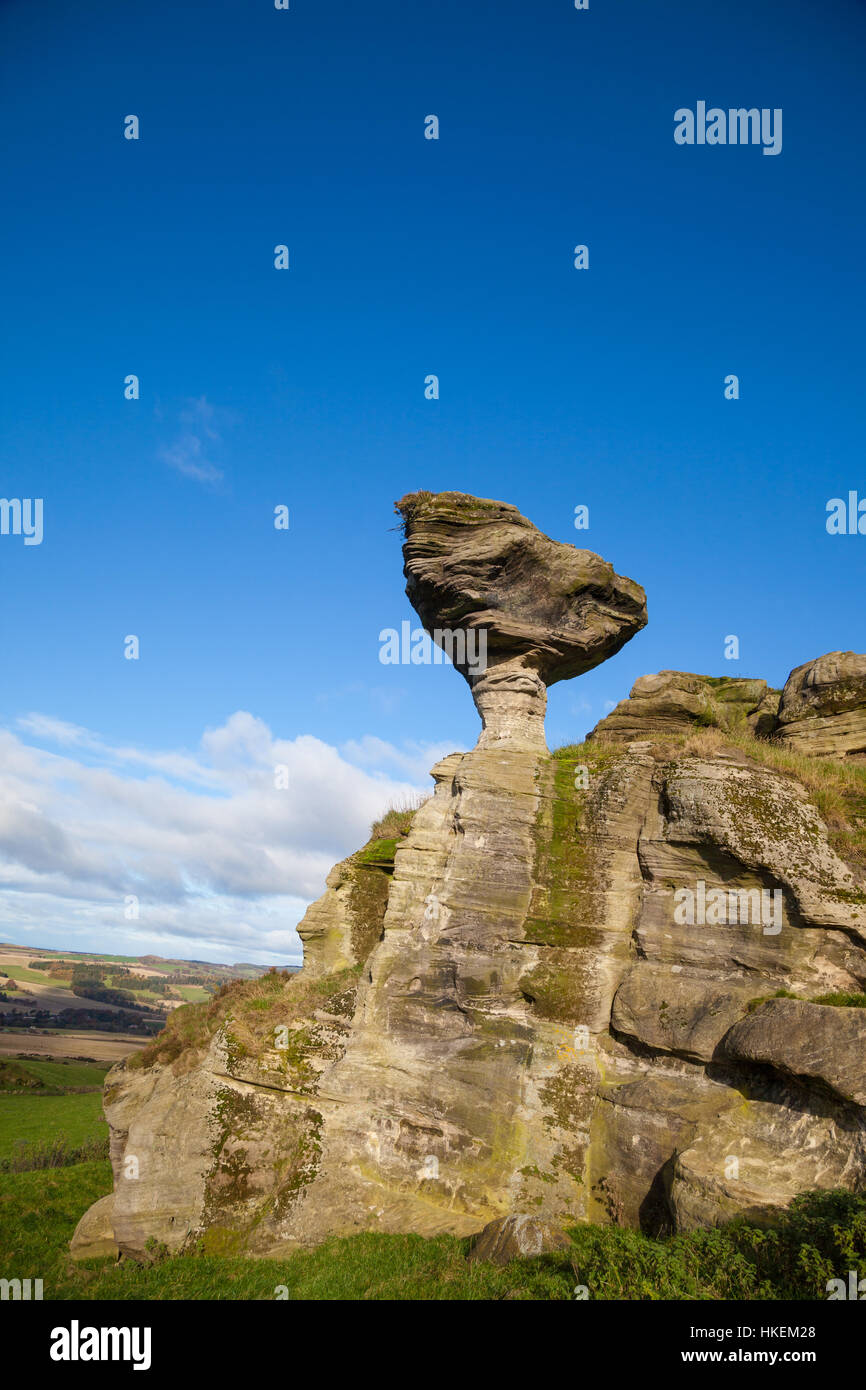 The Bonnet Stone (Bunnet Stane) rock outcrop near Gateside Fife ...