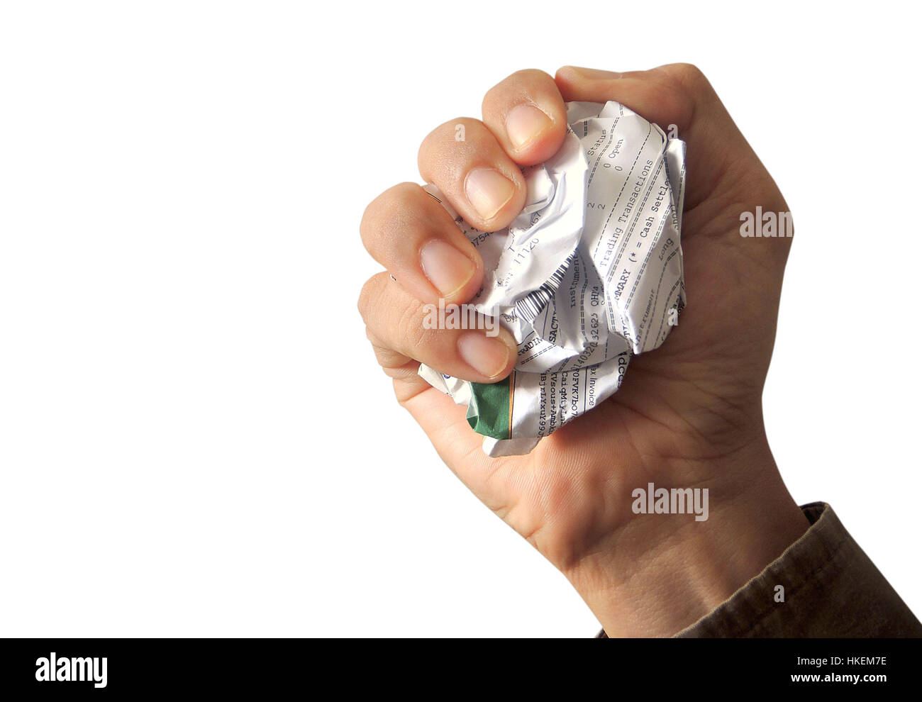 Male Hands Crumpling Paper