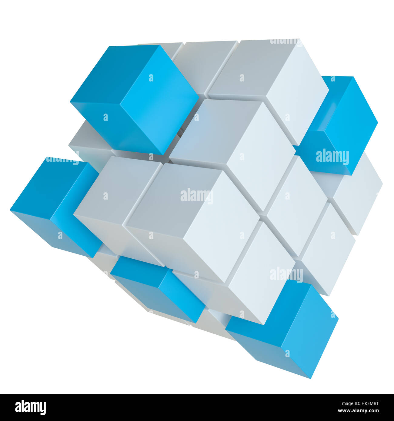 White and blue cubes Stock Photo - Alamy