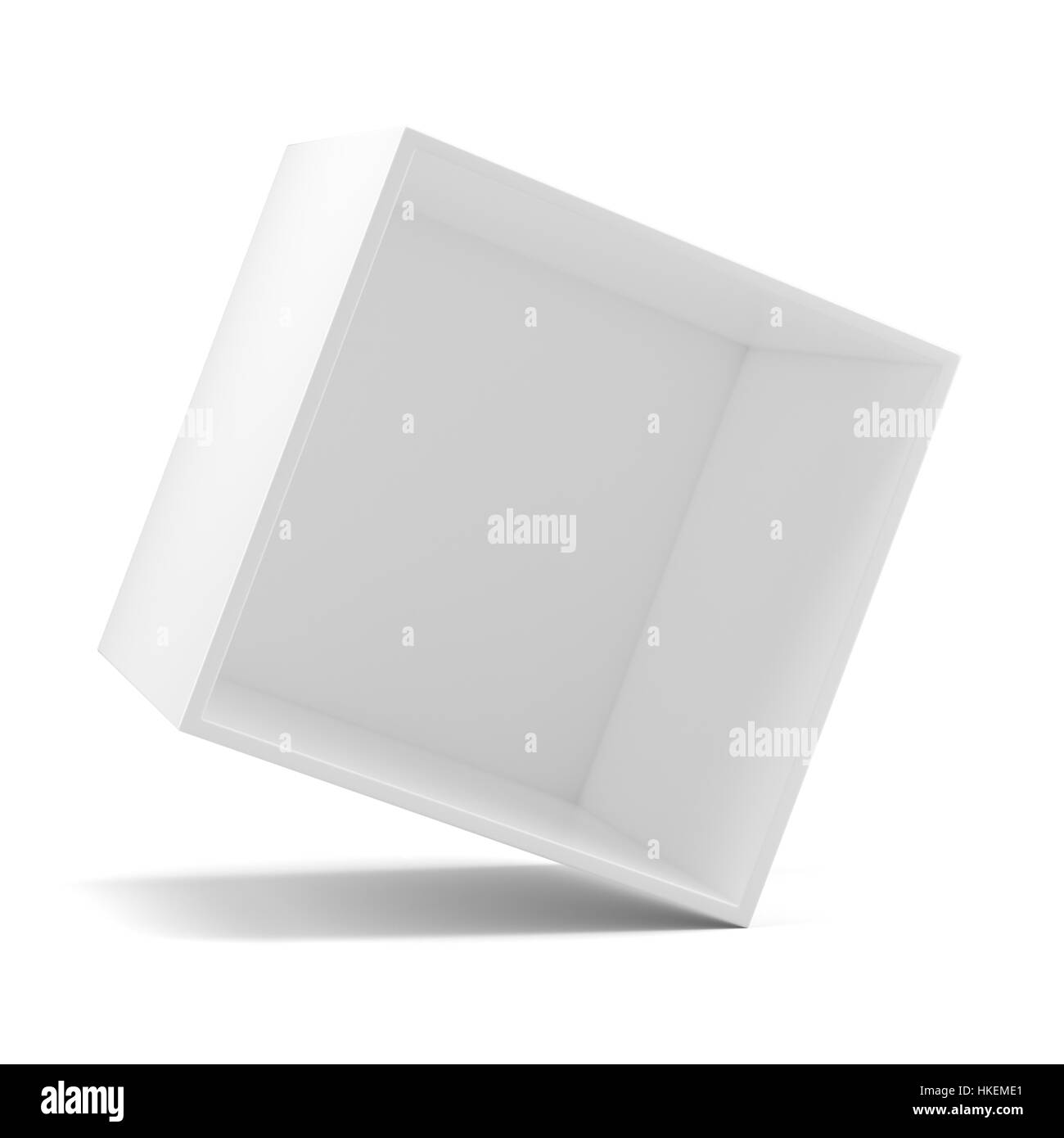 Rotated white empty clean shelf box Stock Photo - Alamy