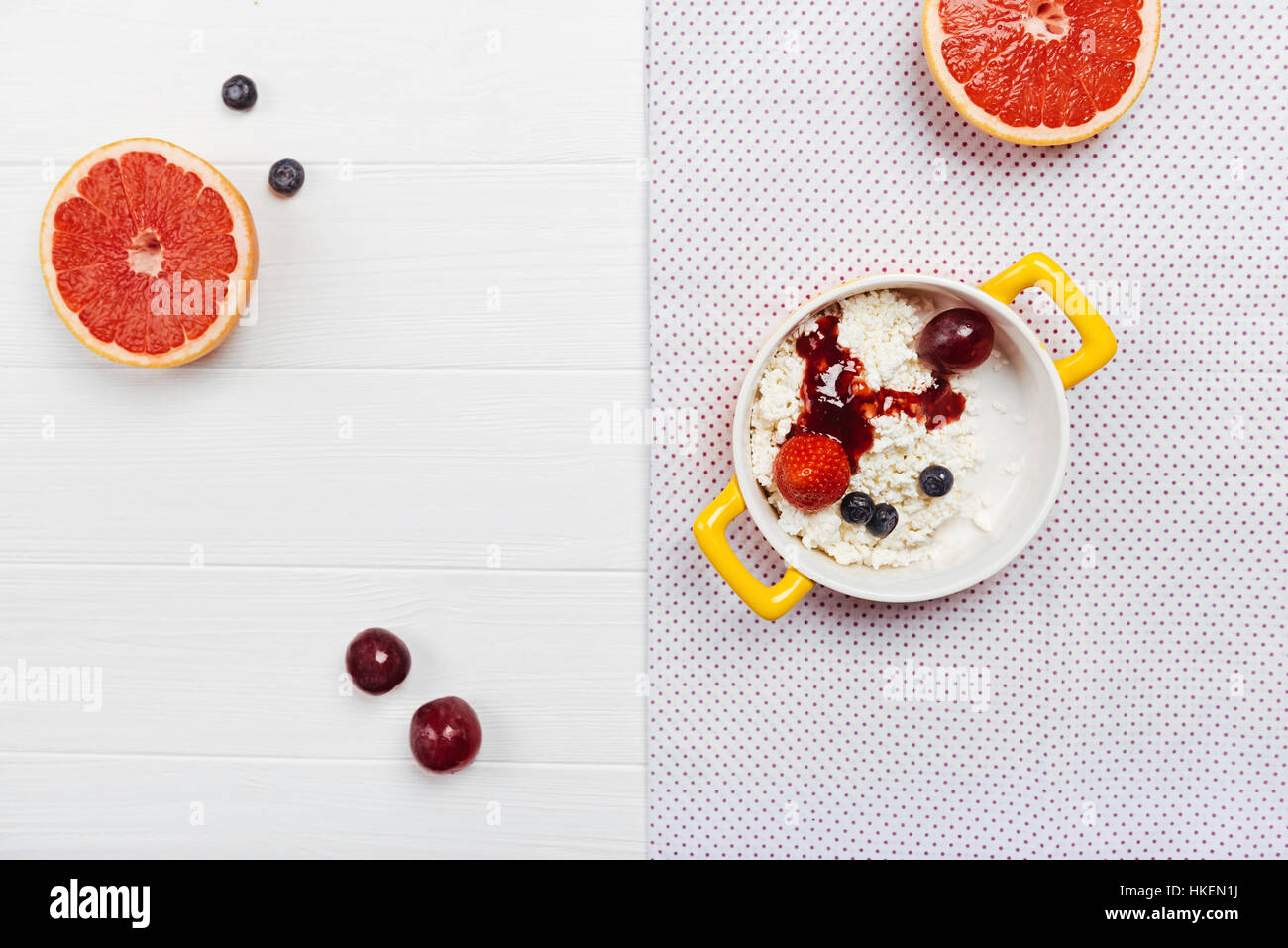 Simple morning meal arranged with fruits Stock Photo - Alamy