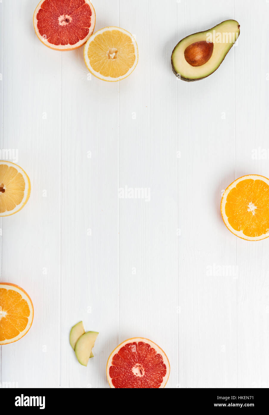 Juicy fresh cut citrus frame Stock Photo - Alamy