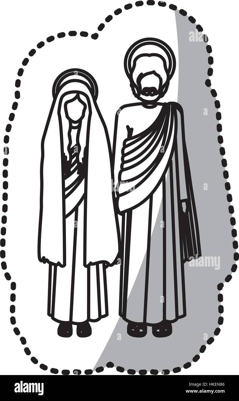 Mary And Joseph Clipart Black And White