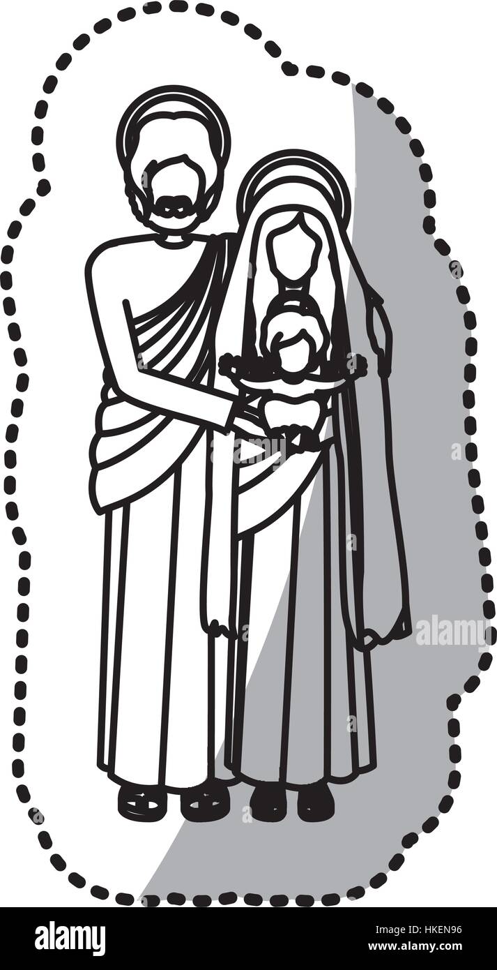 Virgin mary and joseph icon vector illustration graphic design Stock ...