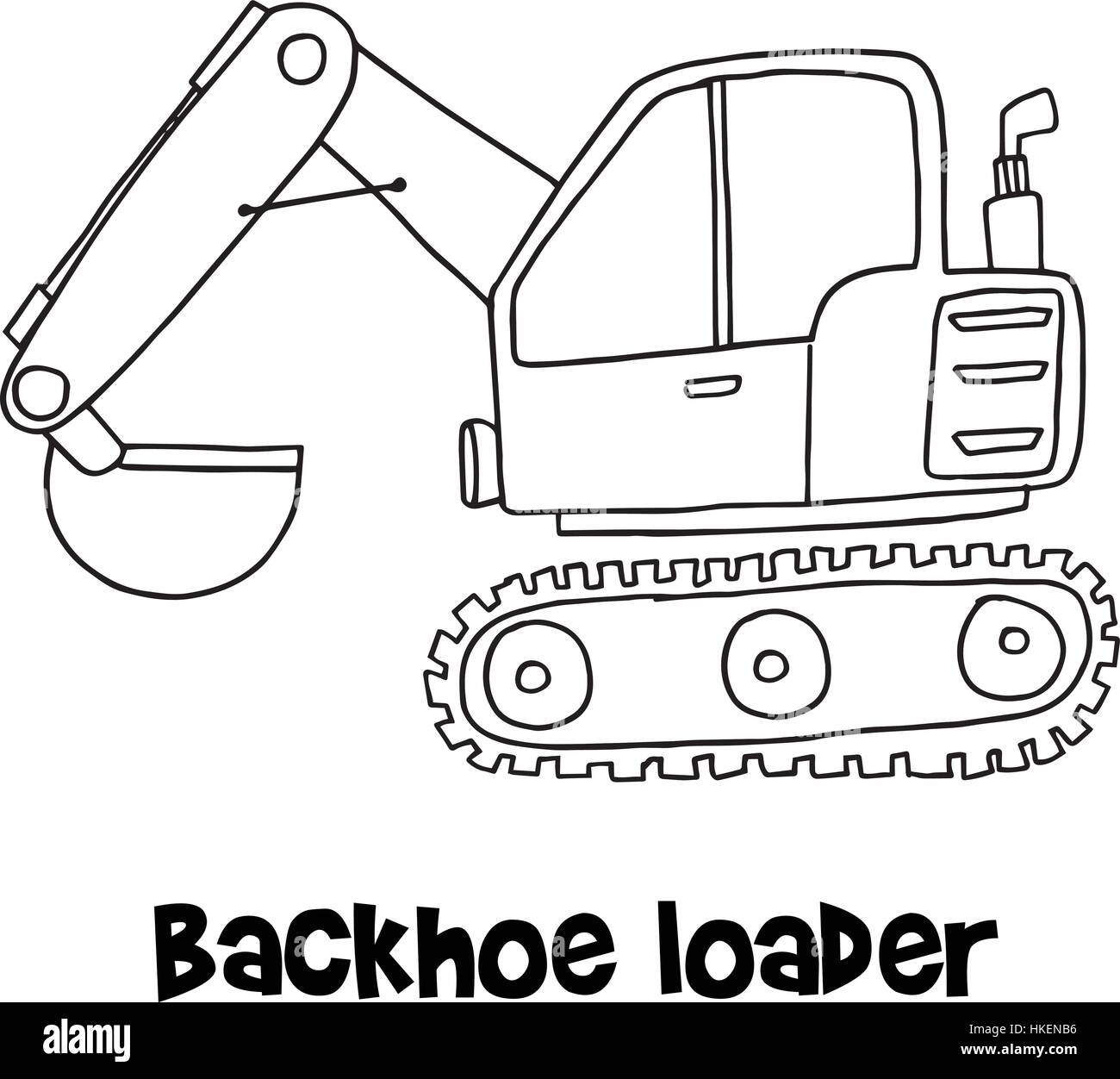 Backhoe loader with hand draw Stock Vector Image & Art - Alamy