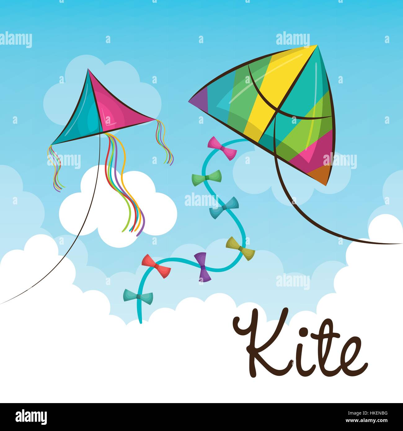 kite flying in the sky vector illustration design Stock Vector Image ...