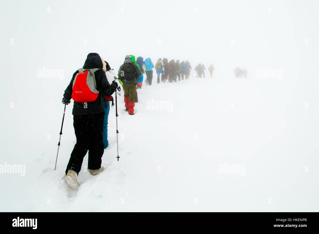 snow tracking people, snow mountains, russian winter Stock Photo - Alamy