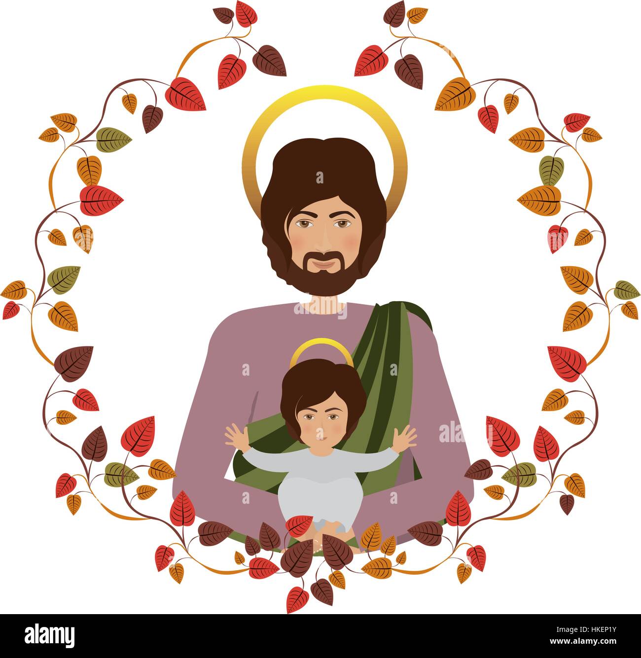 Holy joseph christianity icon vector illustration graphic design Stock ...