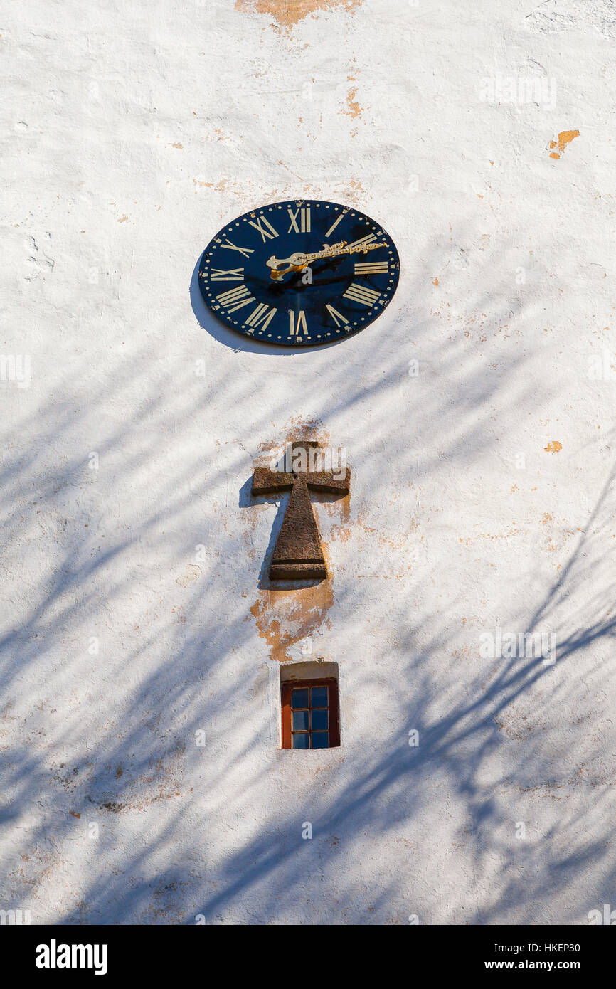 Medieval clock tower of old Estonian church Stock Photo - Alamy