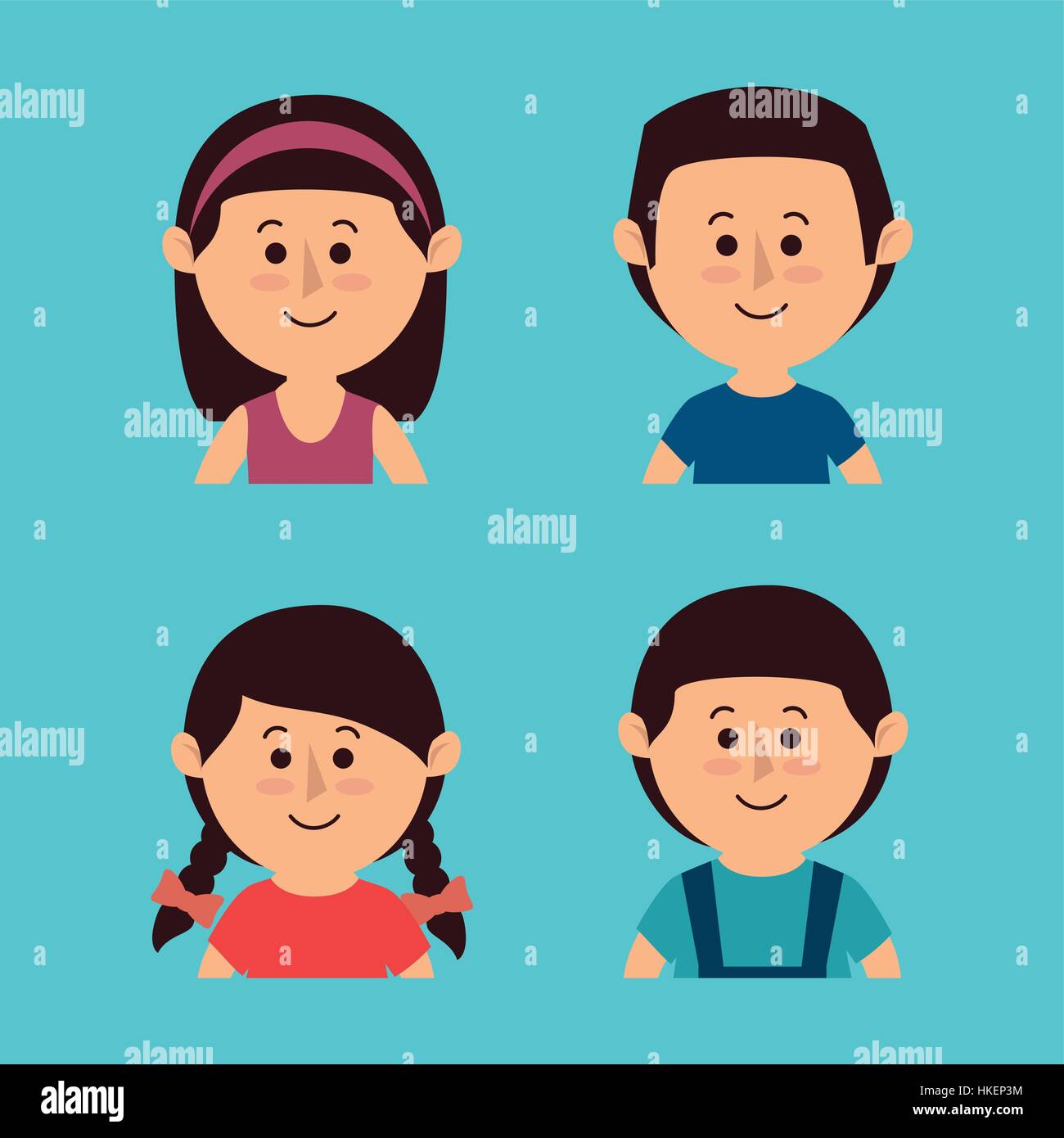 cute family members group vector illustration design Stock Vector Image ...