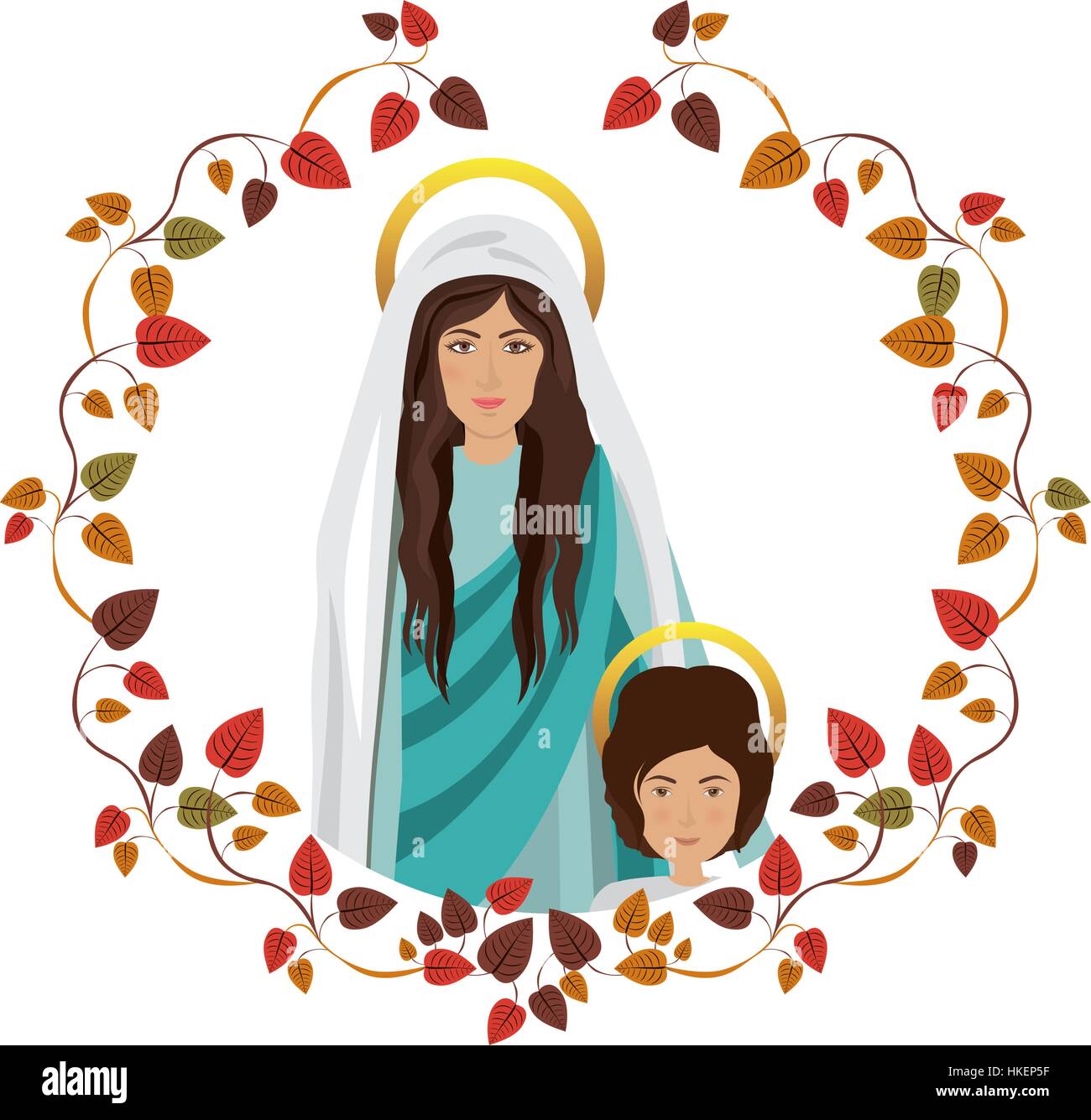 Statue lady mary mother jesus Stock Vector Images - Alamy