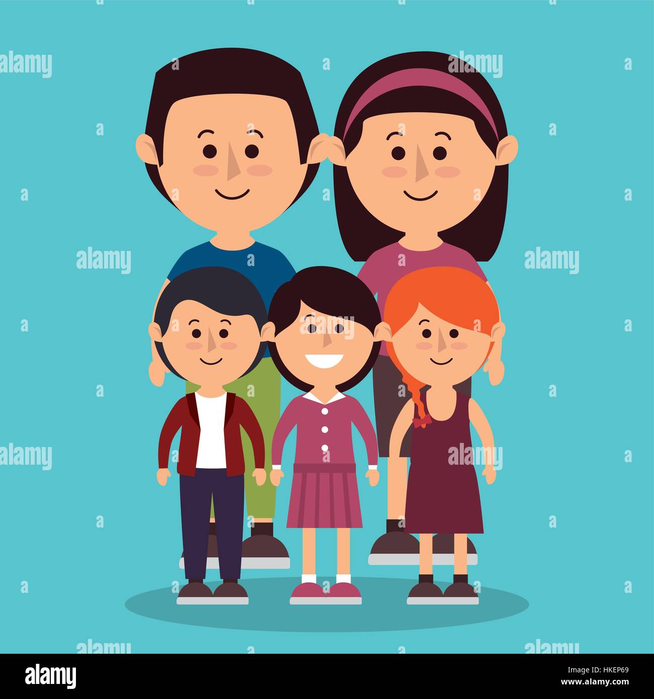 cute family members group vector illustration design Stock Vector Image ...