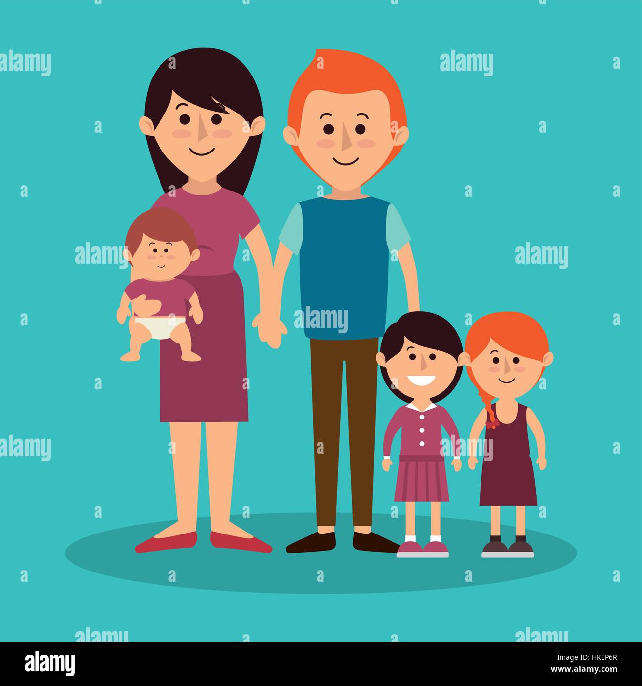 cute family members group vector illustration design Stock Vector Image ...