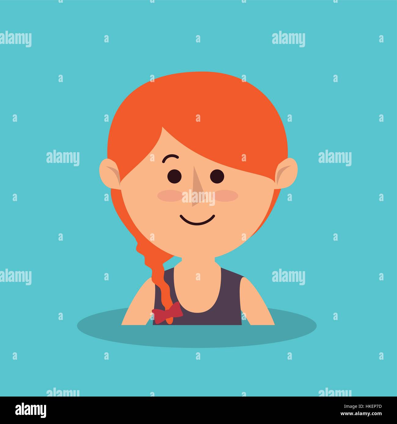 cute little girl drawing vector illustration design Stock Vector Image ...