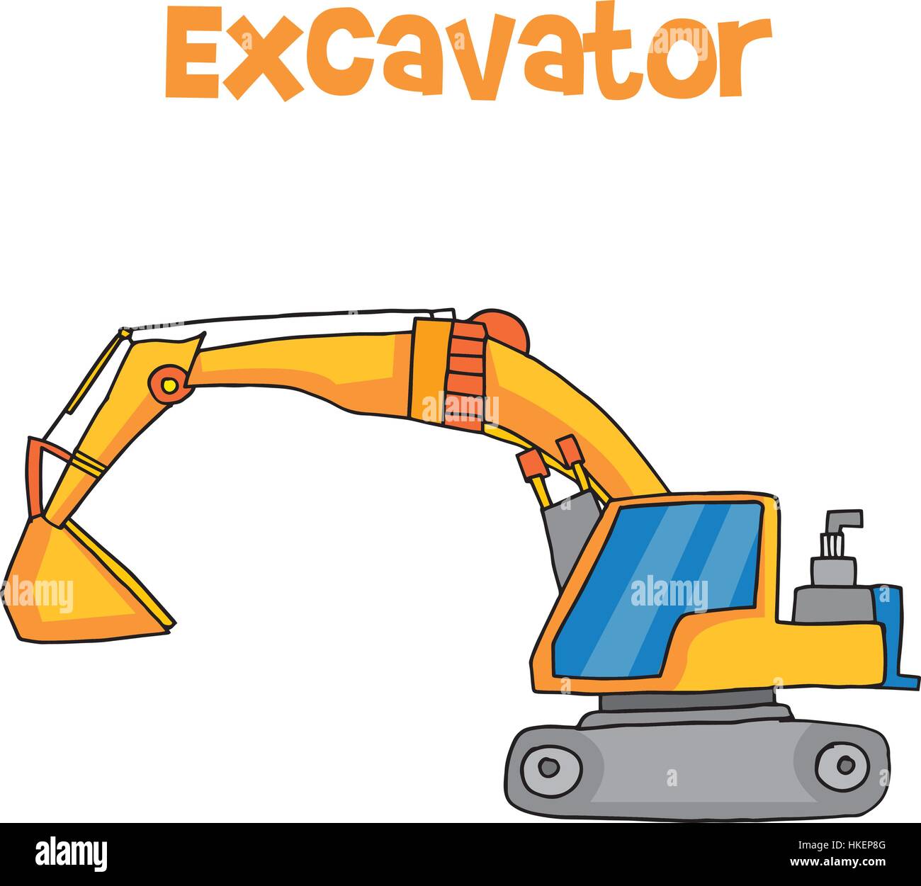 Big excavator cartoon vector Stock Vector Image & Art - Alamy