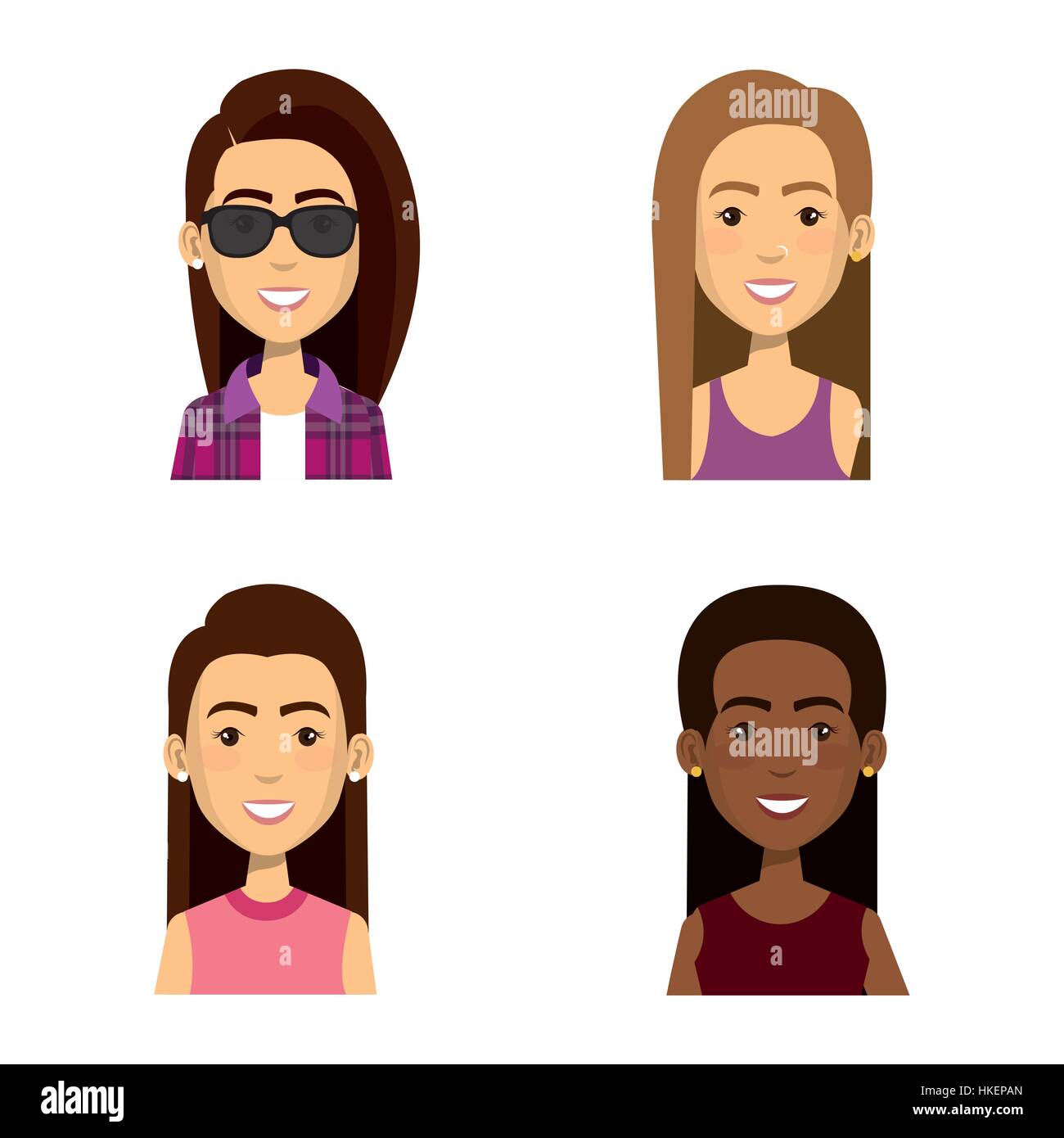 young people group avatars characters vector illustration design Stock ...