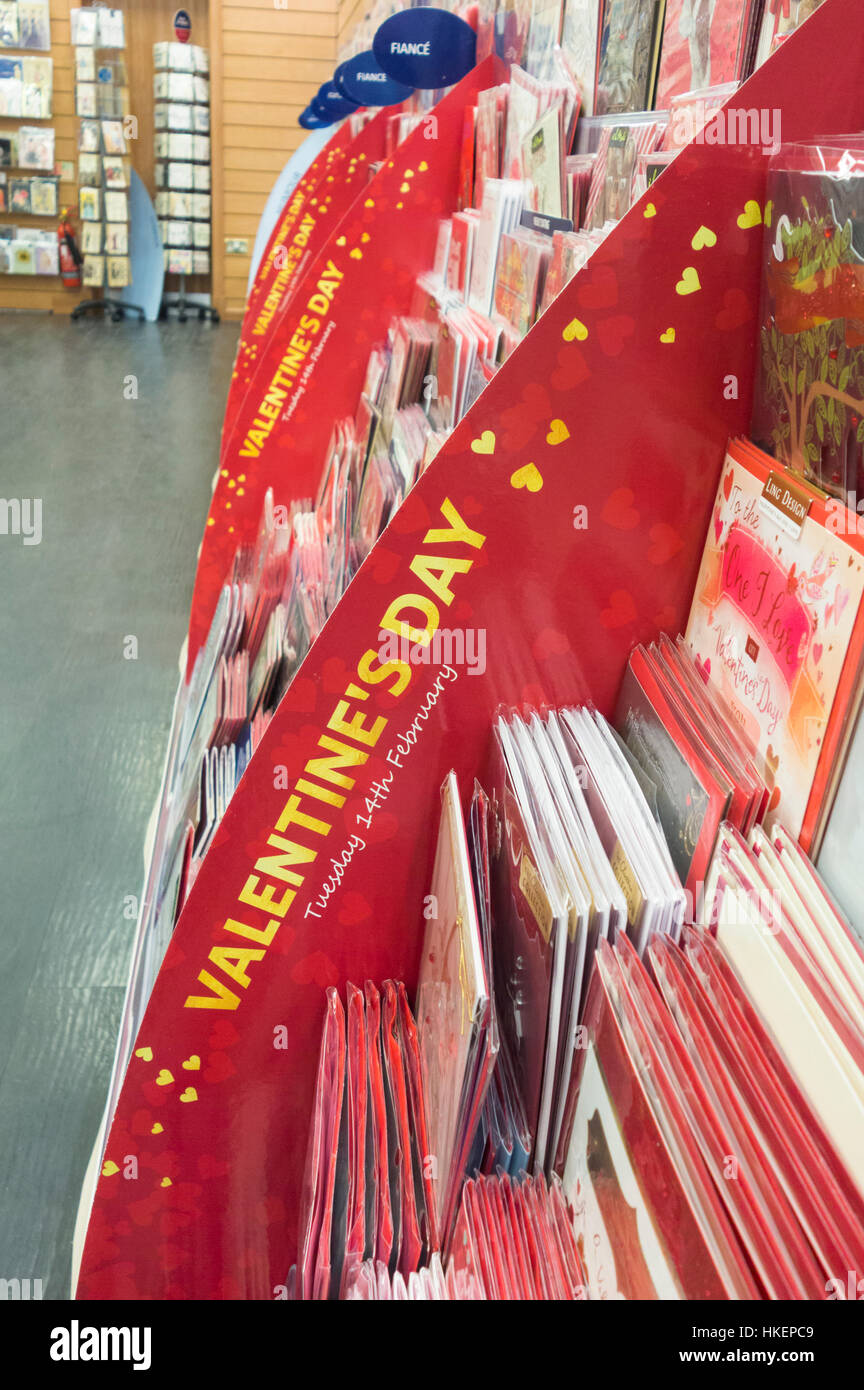Valentine`s cards in card shop. UK Stock Photo - Alamy